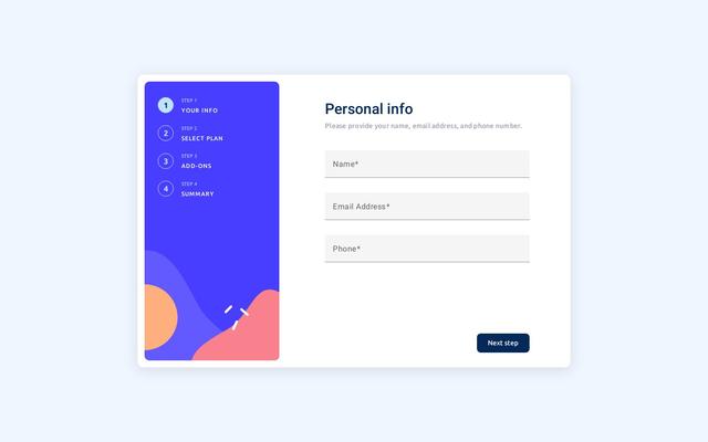 Frontend Mentor | Multi Step Form with Angular Material coding challenge solution