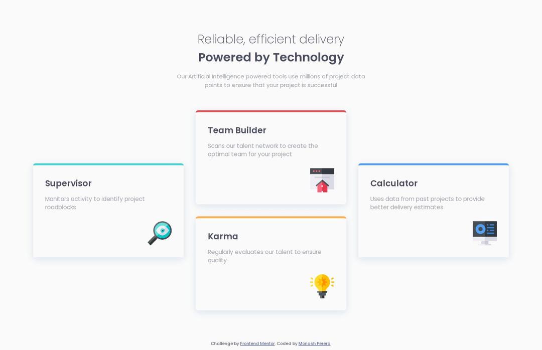 Frontend Mentor Solution For Four Card Feature Section Using Bootstrap Coding Challenge Solution