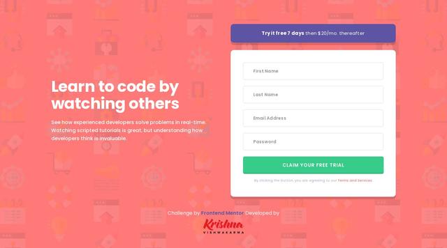 Frontend Mentor Responsive Intro Component With Sign Up Form Using