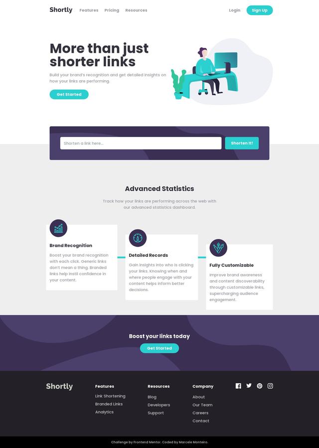 Frontend Mentor | URL Shortening Website with Next.js and TailwindCSS coding challenge solution