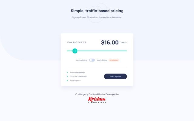 Frontend Mentor Responsive Interactive Pricing Component Solution Coding Challenge Solution