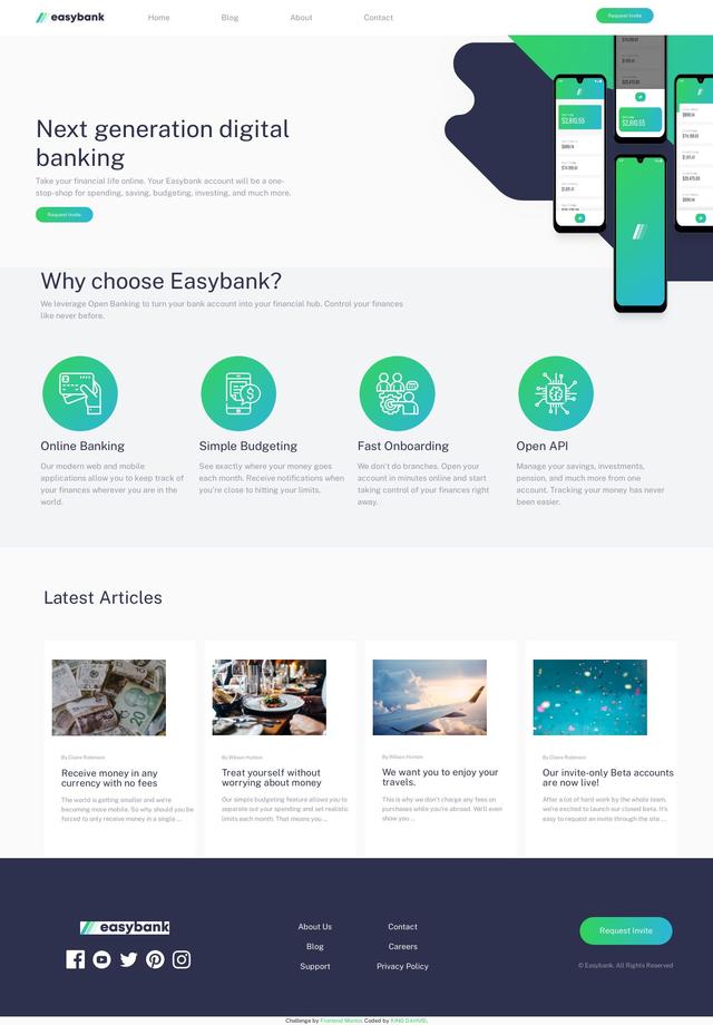 Frontend Mentor Easybank Landing Page Coding Challenge Solution