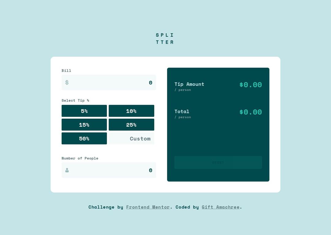 Frontend Mentor | Responsive tip-calculator built with SASS, HTML and JAVASCRIPT coding ...
