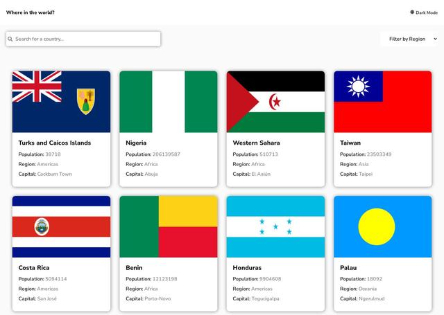 Frontend Mentor | Rest Countries with ReactJS & Vite coding challenge solution