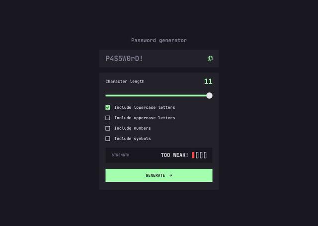 Frontend Mentor | Password generator app with SvelteKit and CSS coding challenge solution