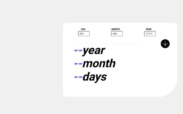 Frontend Mentor | Age Calculator Using JavaScript coding challenge solution