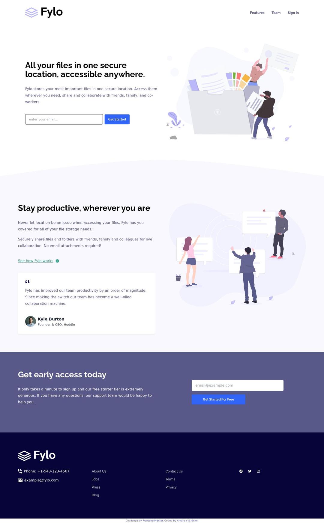 Frontend Mentor | Frontend Mentor | Fylo landing page with two column layout coding challenge ...