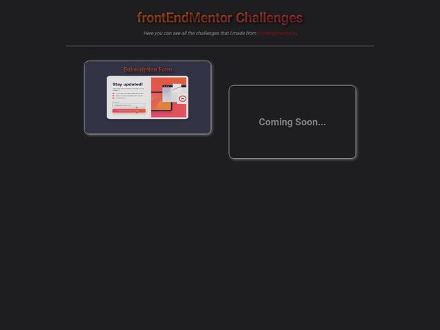 Frontend Mentor | Subscription Form with Success Message using HTML, CSS and JavaScript coding ...