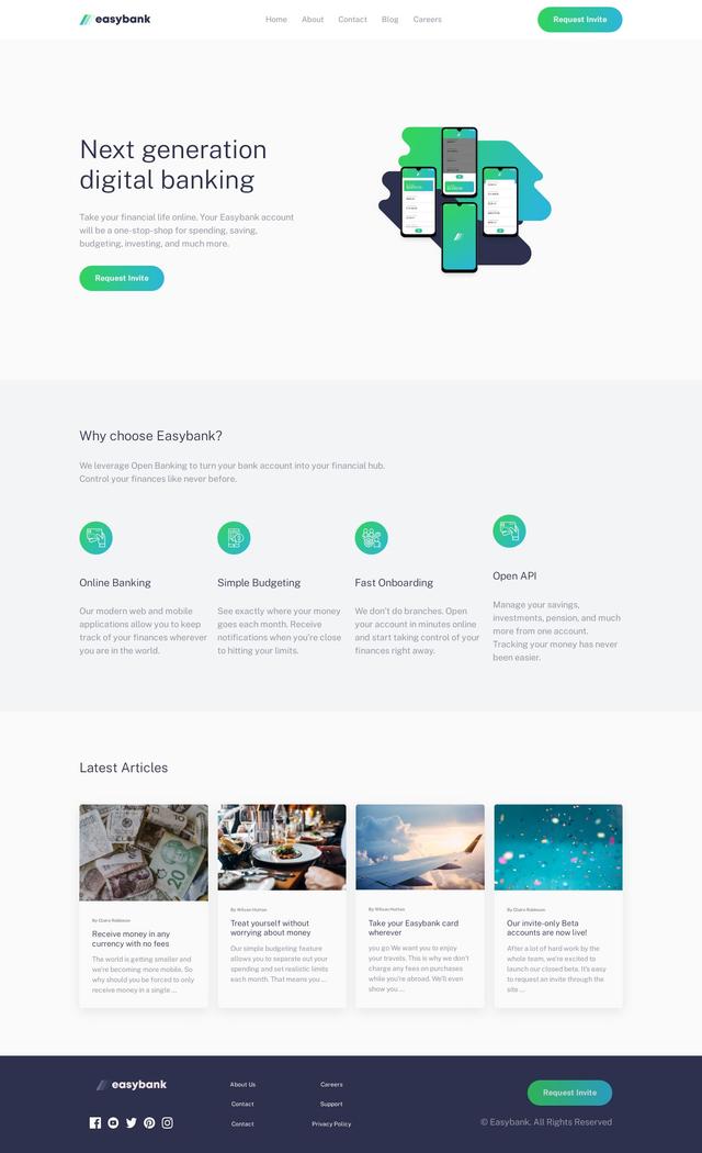 Frontend Mentor | easy-bank coding challenge solution