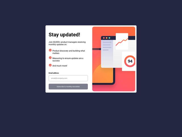 Frontend Mentor | Newsletter-sign-up-form-with-success-message coding challenge solution