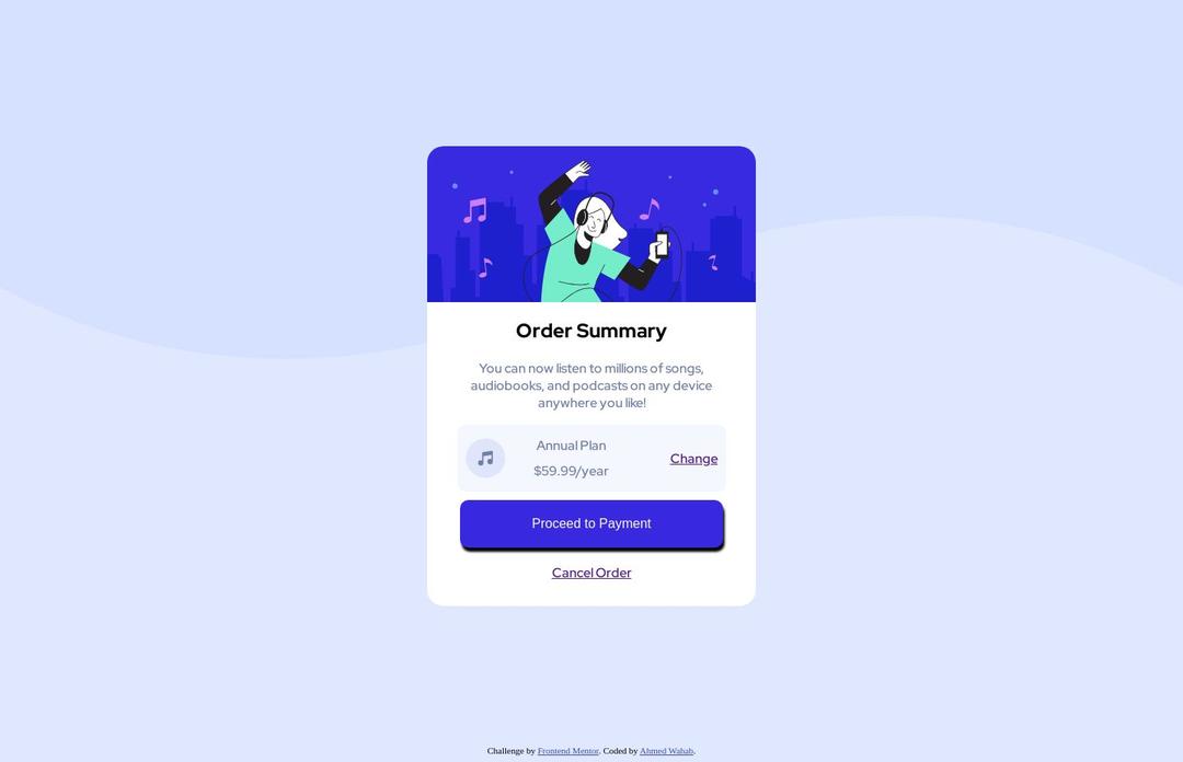 Frontend Mentor | Order Summary coding challenge solution