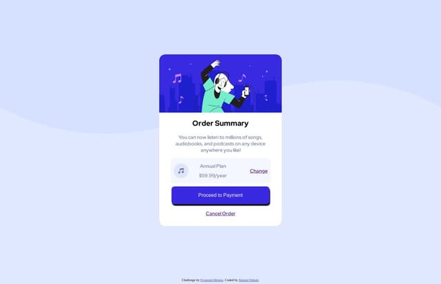 Frontend Mentor | Order Summary coding challenge solution