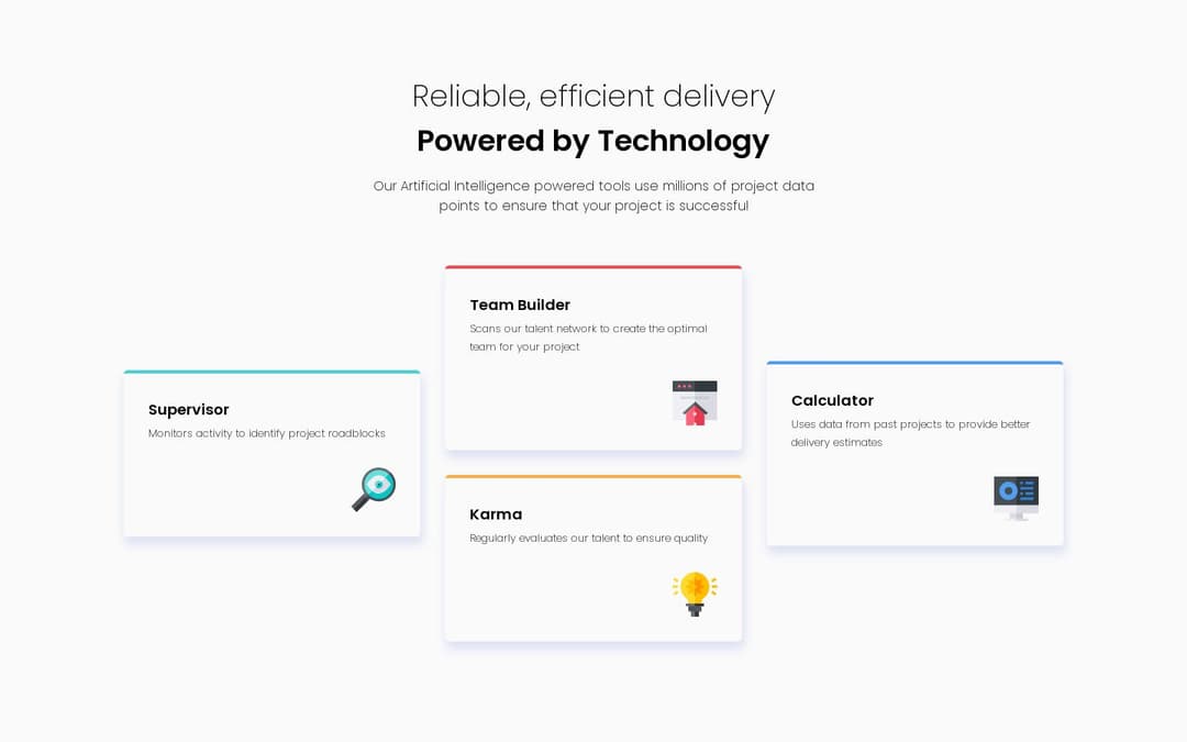 Frontend Mentor | Four card feature section - HTML CSS coding challenge solution