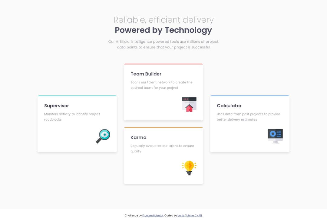 Frontend Mentor | Four card feature section with HTML and CSS coding challenge solution