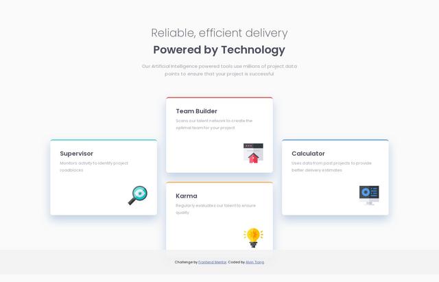 Frontend Mentor Four Card Feature Section Using Css Grid Responsive Coding Challenge Solution