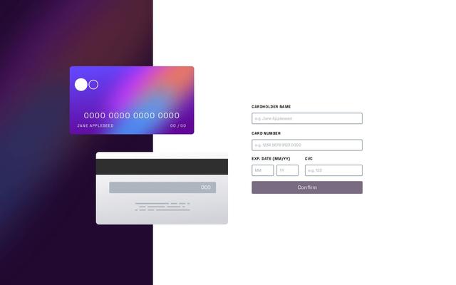 Frontend Mentor | Interactive card details form coding challenge solution