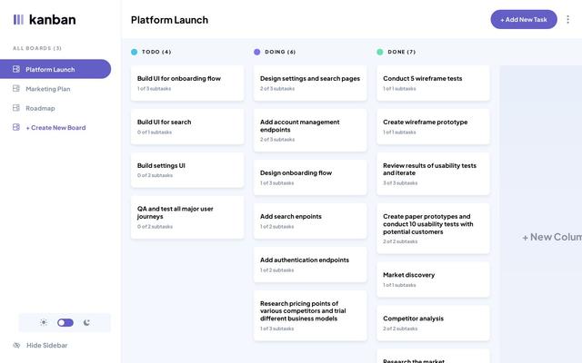 Frontend Mentor | Kanban Challenge with React, Tailwind, Zustand and React-beautiful-dnd coding ...