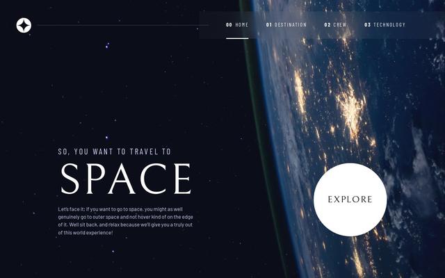 Frontend Mentor Space Tourism Multi Page Website Coding Challenge