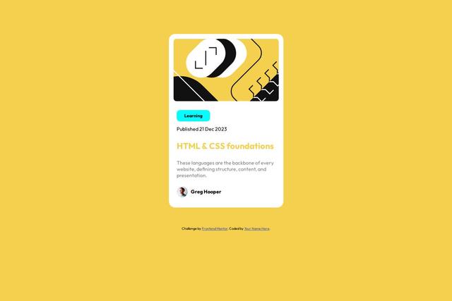 Frontend Mentor | Frontend Mentor | Blog preview card coding challenge solution