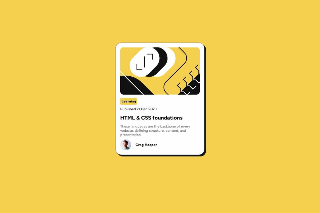 Frontend Mentor | Simple Responsive Blog Preview Card using HTML & CSS coding challenge solution
