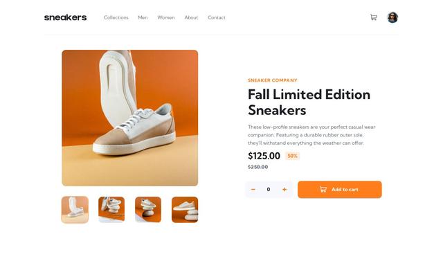 Frontend Mentor | E-commerce product page using React + Vite and Material UI coding challenge ...