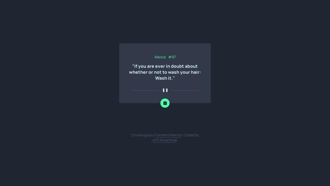 Frontend Mentor | Advice-generator-app coded with html, css and javascript coding challenge solution