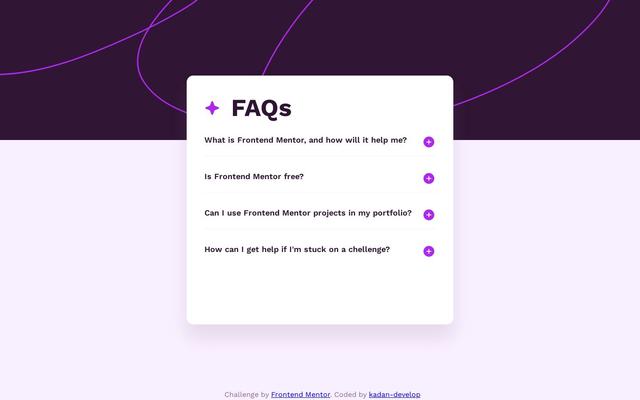Frontend Mentor | Faq Accordion coding challenge solution