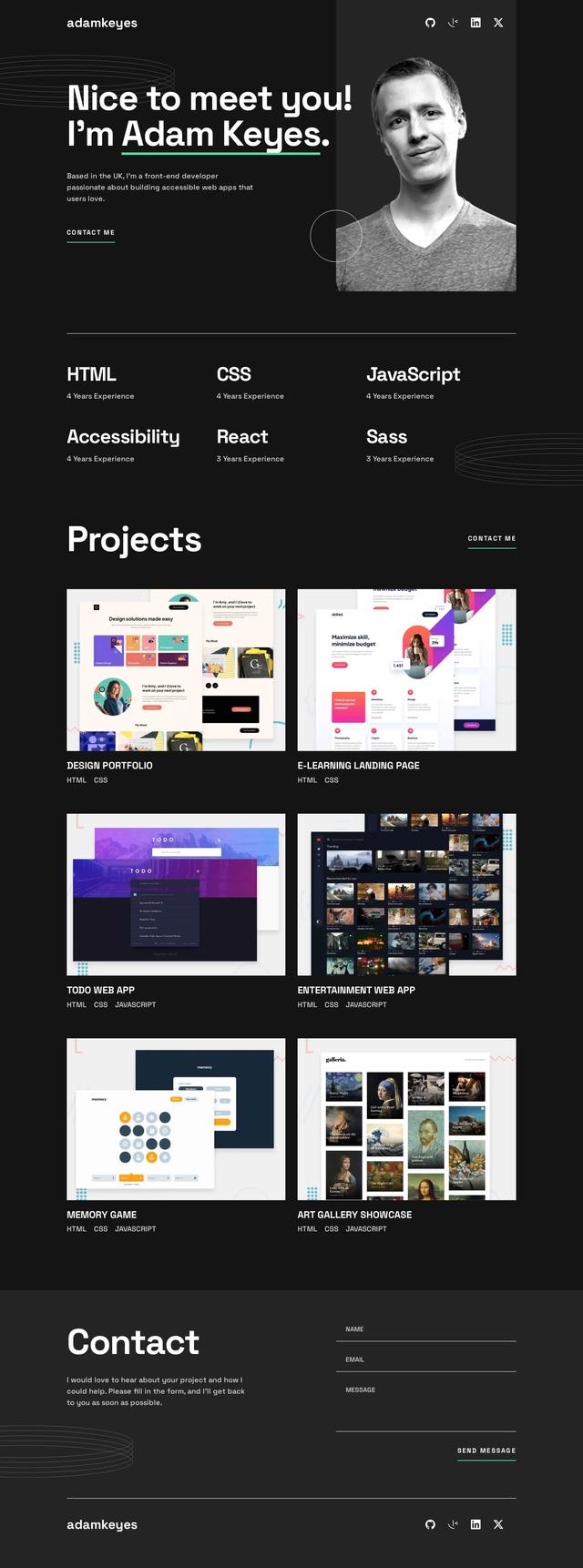 Frontend Mentor | Responsive developer portfolio website using modern CSS techniques coding ...