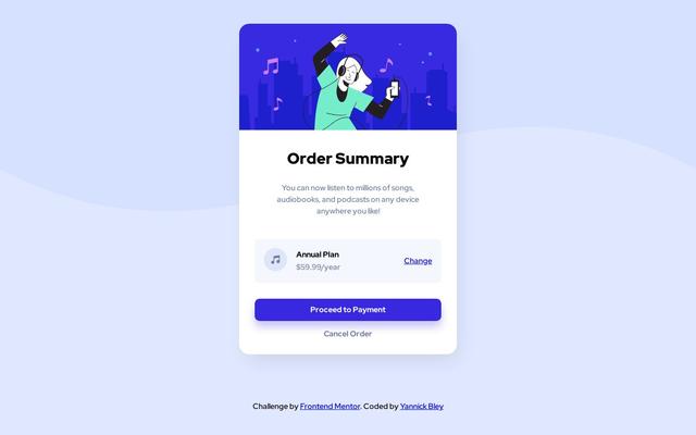 Frontend Mentor | Order summary component with regular HTML CSS and Flexbox coding challenge ...