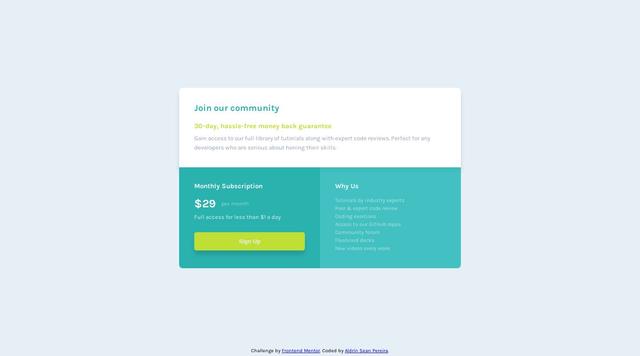 Frontend Mentor Single Price Grid Component Using Html Css Coding