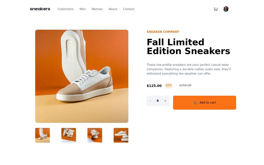 Frontend Mentor | Ecommerce product page with React and Tailwind Css coding challenge solution