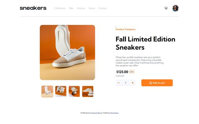 Frontend Mentor | E-Commerce Website using HTML-CSS-JS coding challenge solution