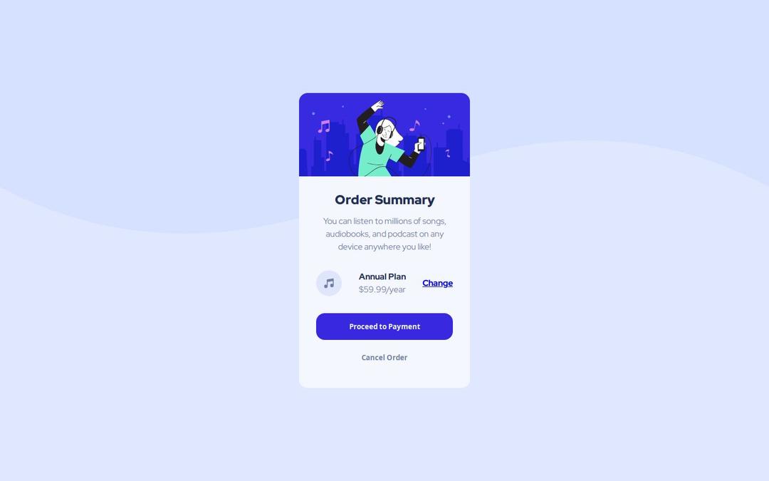 Frontend Mentor | Order summary component using svelte coding challenge solution