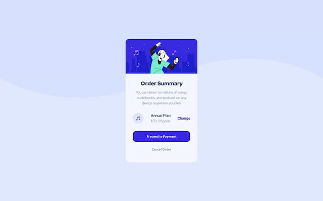 Frontend Mentor | Order summary component using svelte coding challenge solution