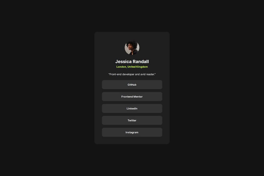 Frontend Mentor | Social links profile using CSS flexbox coding challenge solution