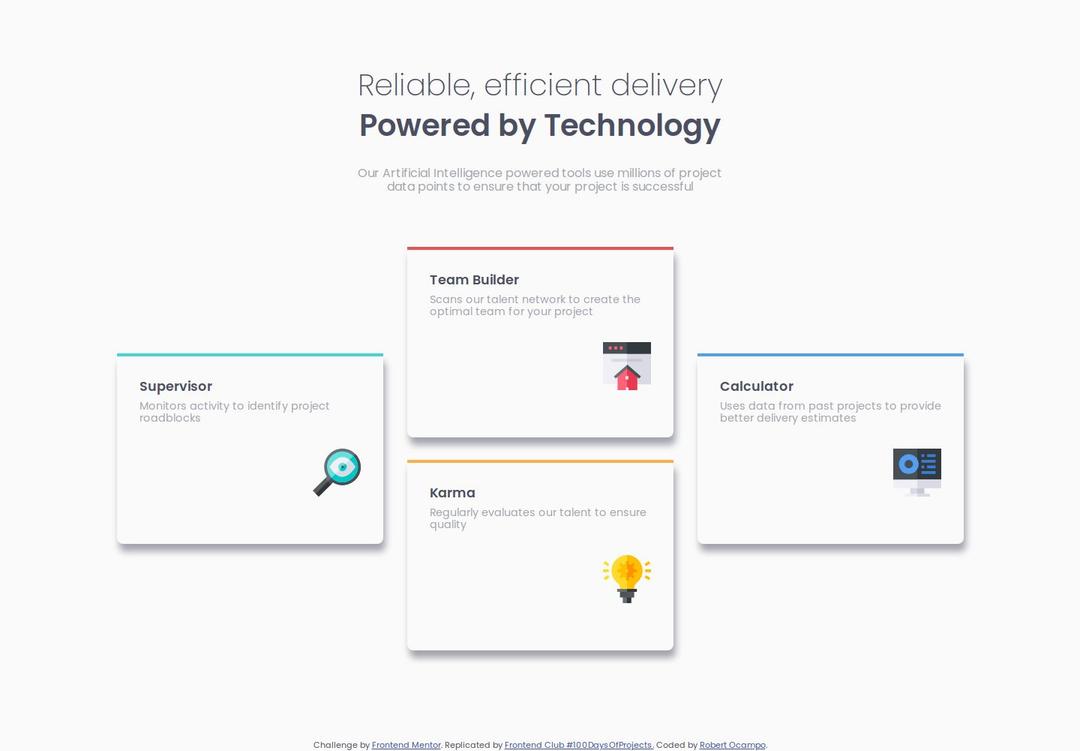 Frontend Mentor | Four Card Feature Section using HTML and CSS coding ...