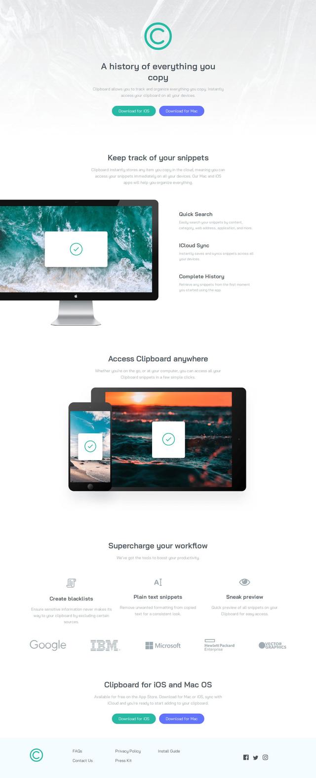 Frontend Mentor | clipboard-landing-page coding challenge solution