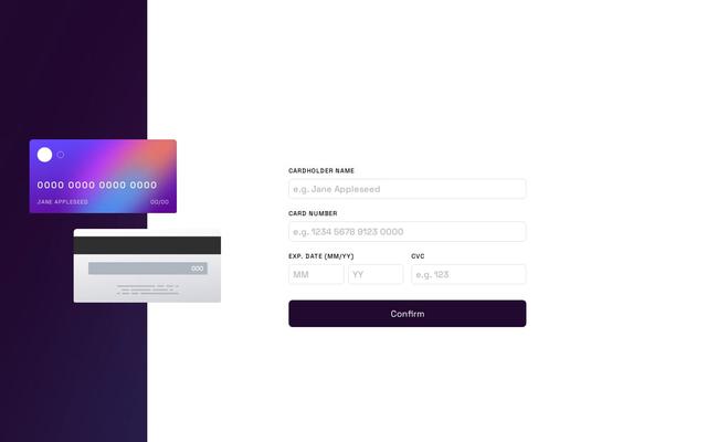 Frontend Mentor | Interactive Card Details Form w/HTML, CSS, & JavaScript coding challenge solution
