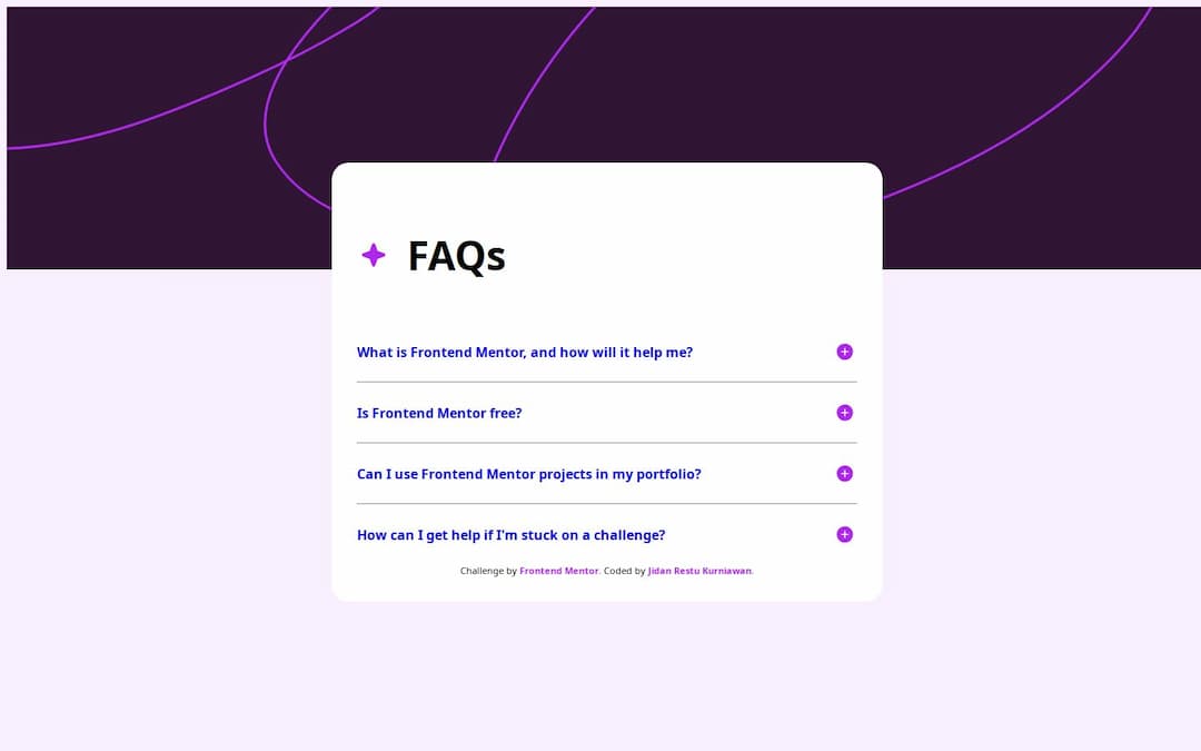 Frontend Mentor | FAQ Accordion with HTML, CSS and Javascript coding challenge solution