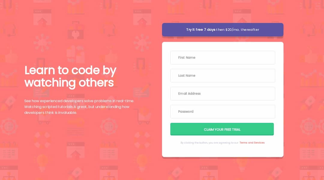 Frontend Mentor | Signup form with Vanila JS,static html and css coding challenge solution