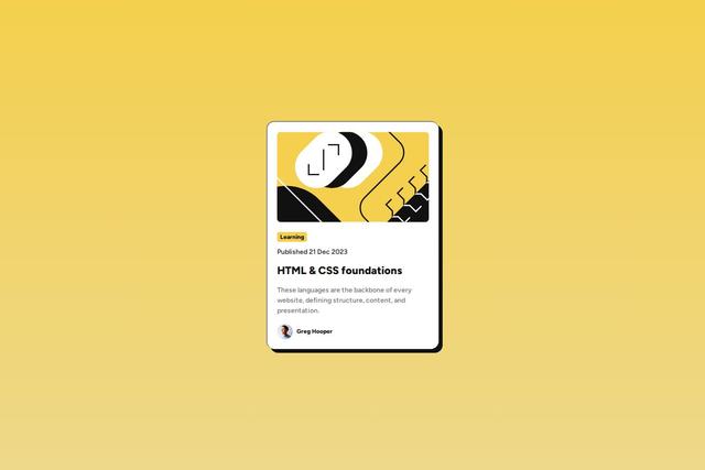 Frontend Mentor | Blog preview card solution with CSS Flexbox and custom properties coding ...