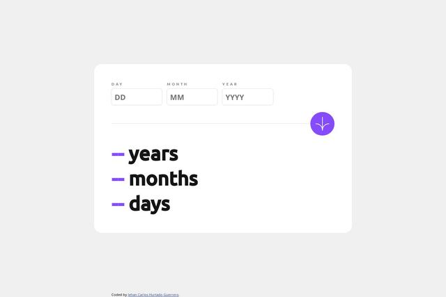 Frontend Mentor | Age Calculator coding challenge solution