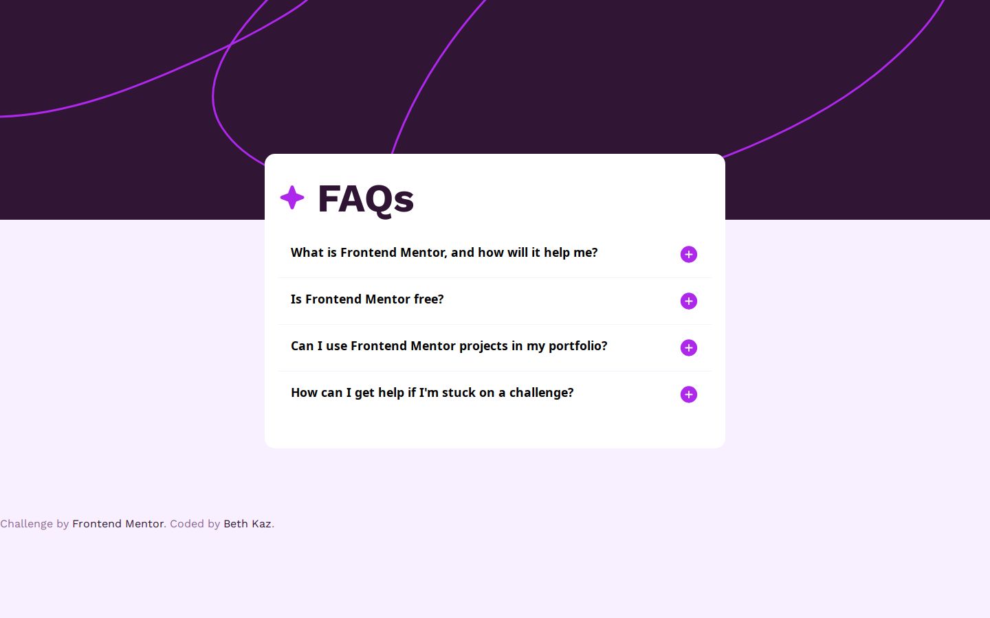 Frontend Mentor | FAQ Accordion using HTML, CSS and Javascript coding challenge solution