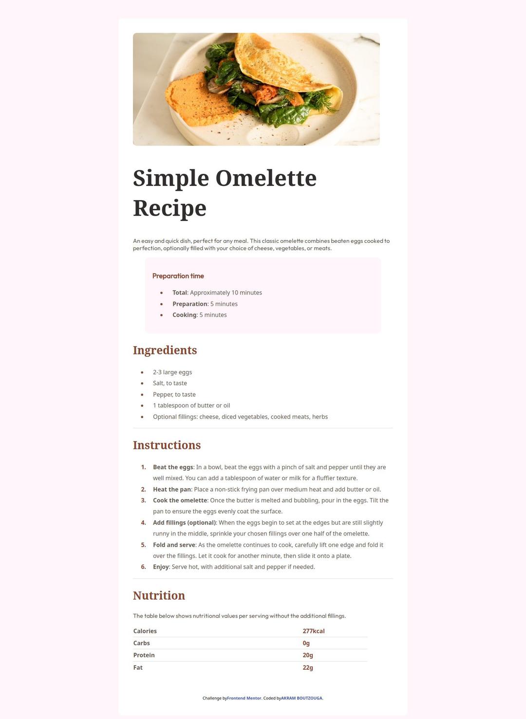 Frontend Mentor | Recipe Page Using HTML & Css coding challenge solution