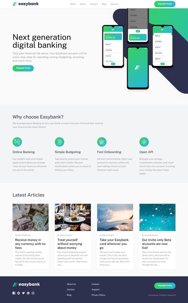 Frontend Mentor | Easybank landing page coding challenge solution
