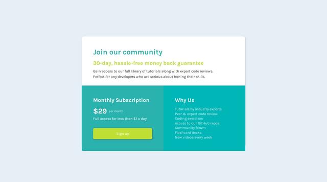 Frontend Mentor | Single price grid component coding challenge solution
