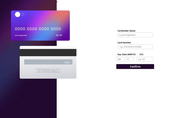 Frontend Mentor Interactive Card Details Form Main Coding Challenge