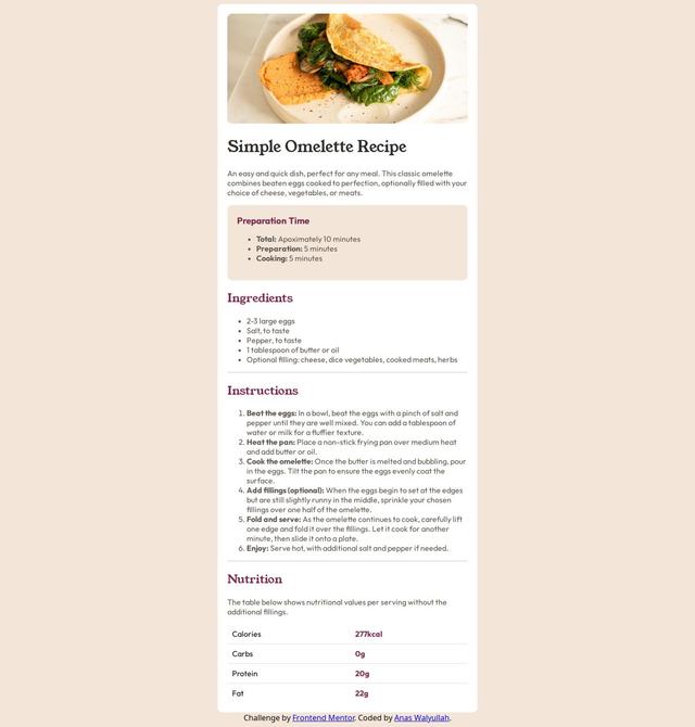 Frontend Mentor | Recipe Pages Using Vanilla CSS coding challenge solution