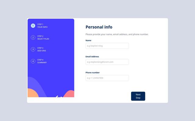 Frontend Mentor | Responsive multi-step-form using html, css and react coding challenge solution