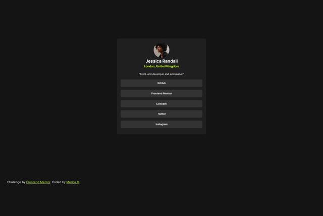 Frontend Mentor | Responsive Social Links Profile using CSS Flexbox coding challenge solution